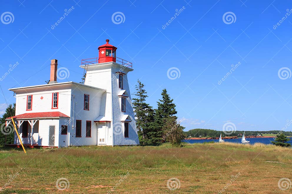 Rocky Point Lighthouse P.E.I Stock Image - Image of architecture ...