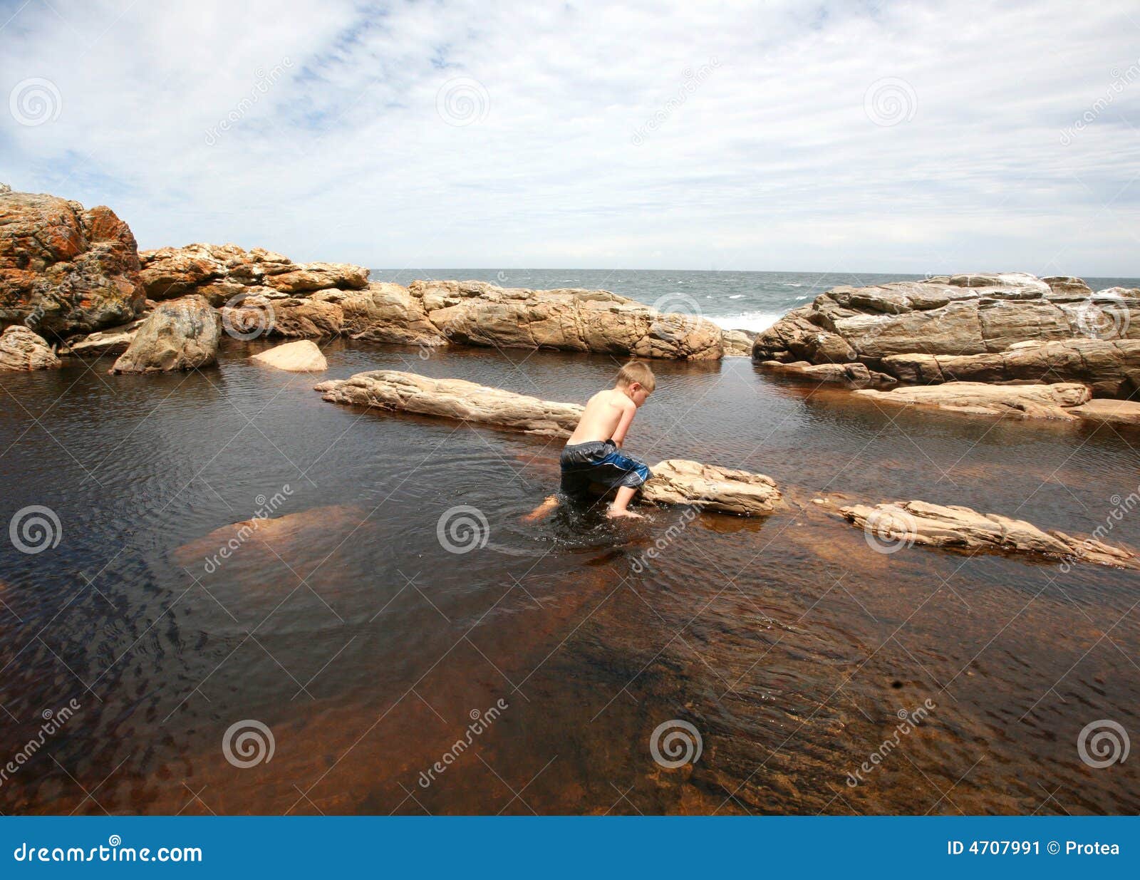 Rocky pool stock image. Image of cloud, holiday, camping - 4707991