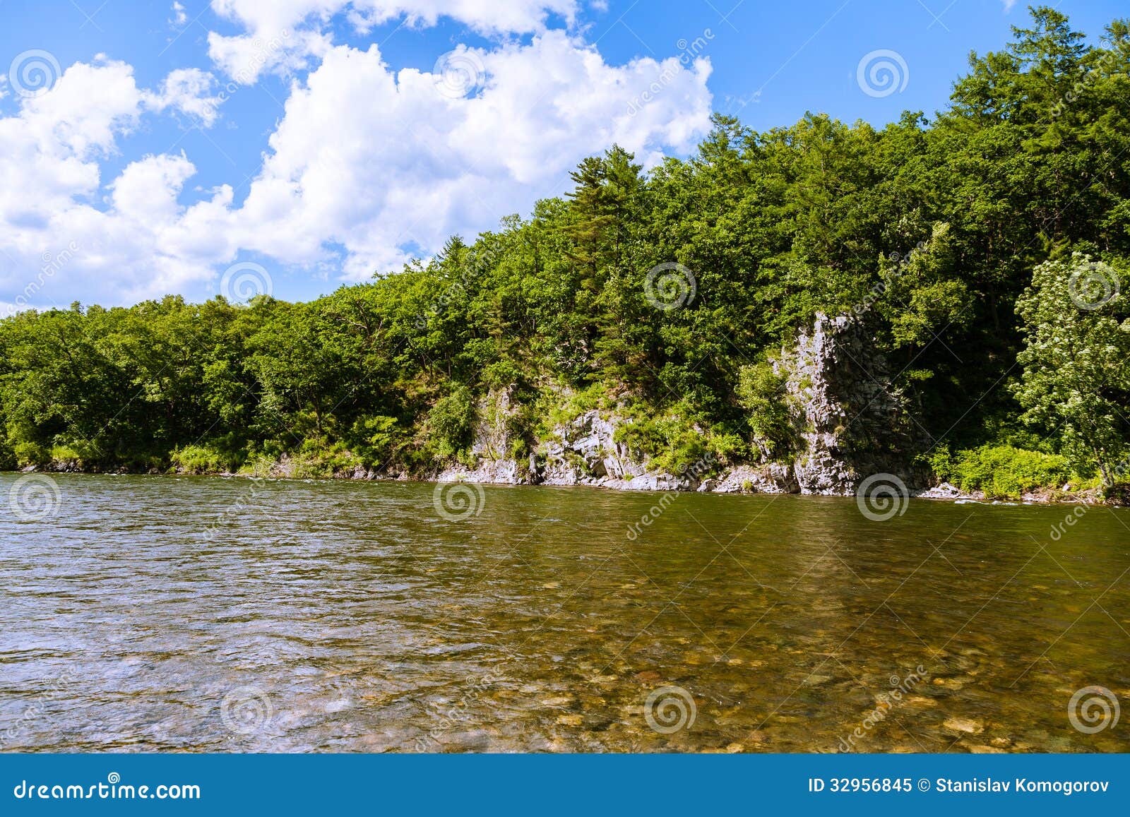 Rocky river bank. stock image. Image of rock, stream - 32956845