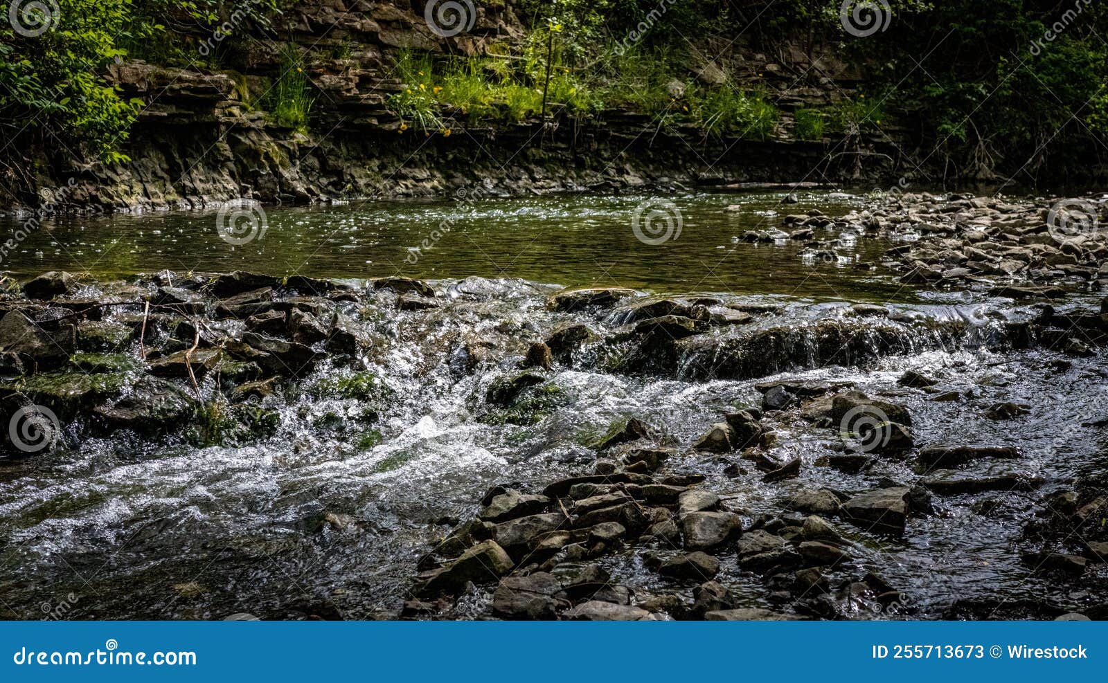 Rocky River Flowing in a Scenic Display Stock Image - Image of rocks ...