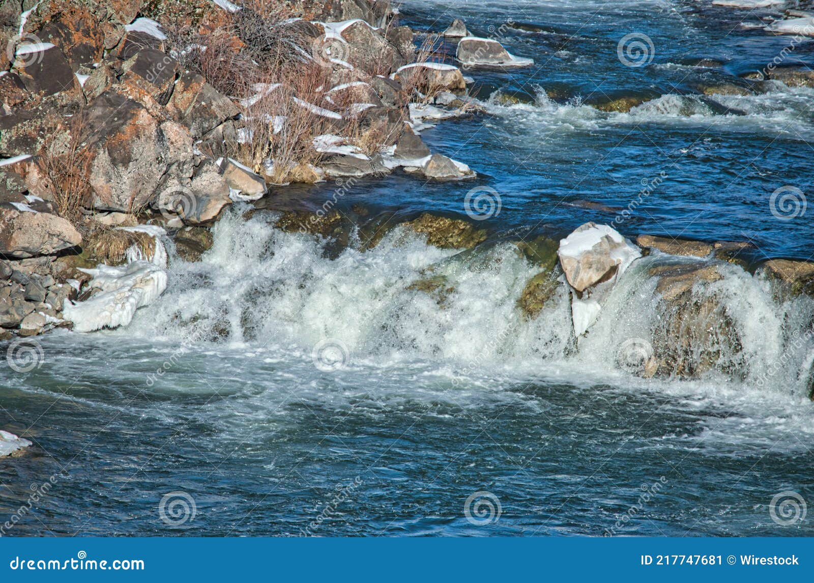 Rocky River with High Stream Stock Image - Image of nature, environment ...