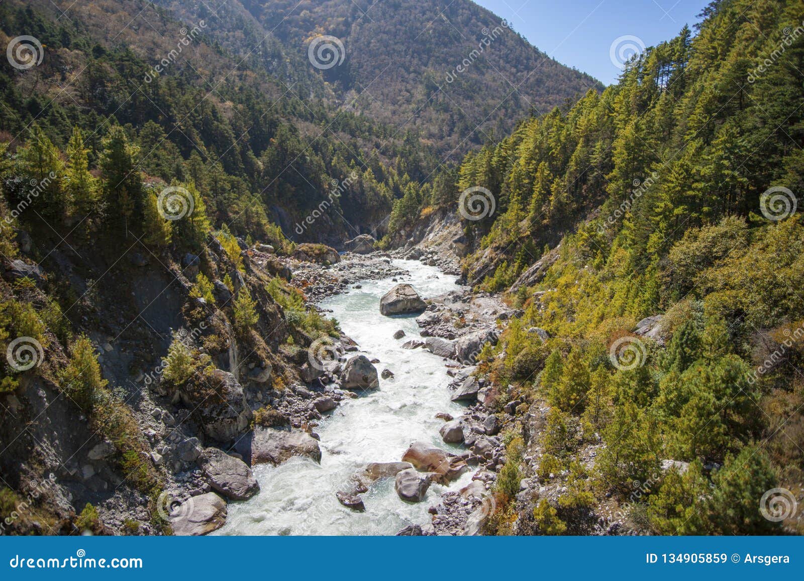 Rocky River or Stream in the Himalayas Stock Image - Image of himalayan ...
