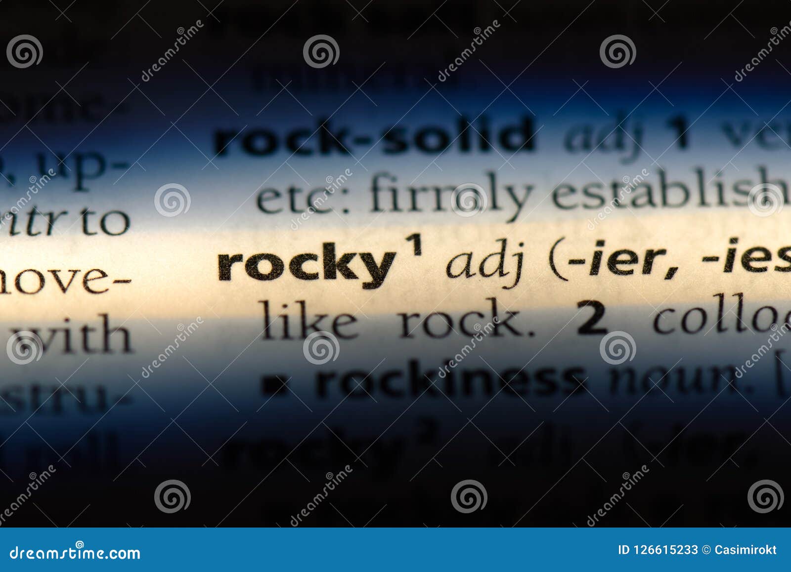 Rocky stock image. Image of writing, isolated, closeup - 126615233