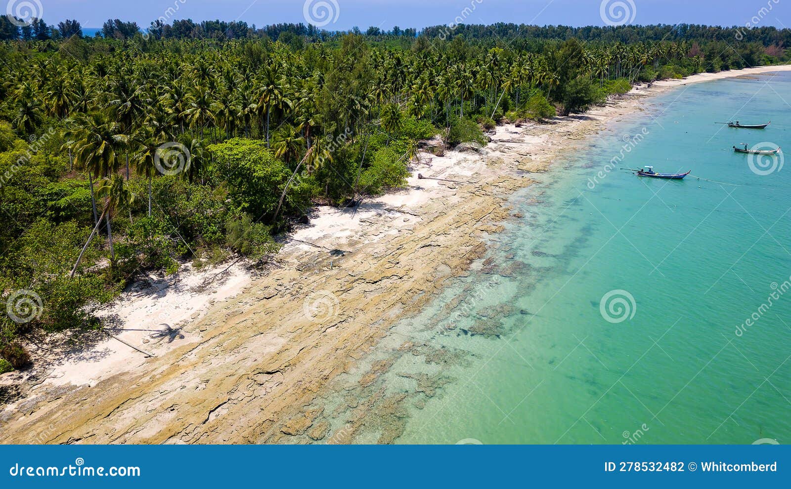 Rocky and Sandy Coastline on a Tropical Island Stock Photo - Image of ...
