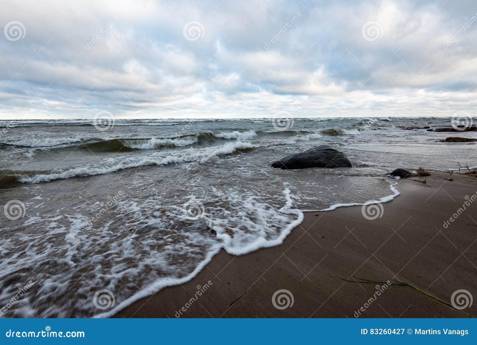 Rocky Sea Beach with Wide Angle Perspective Stock Image - Image of ...