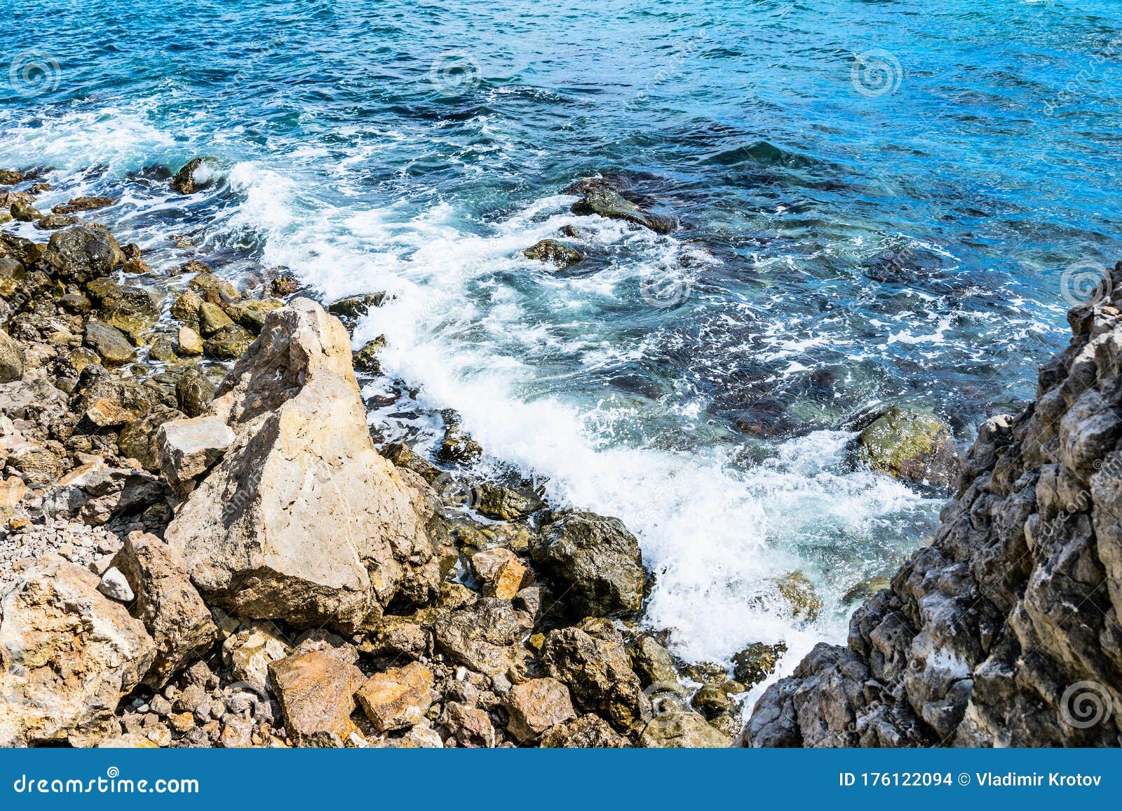 Rocky seashore stock photo. Image of vacation, rock - 176122094