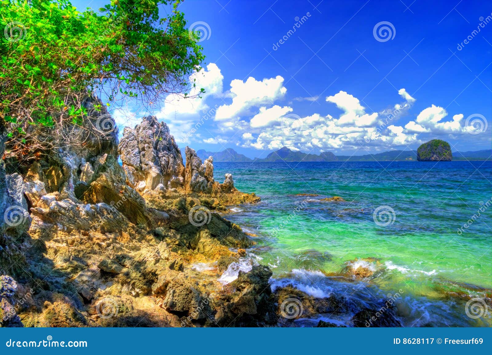 Rocky shore stock image. Image of paradise, geological - 8628117
