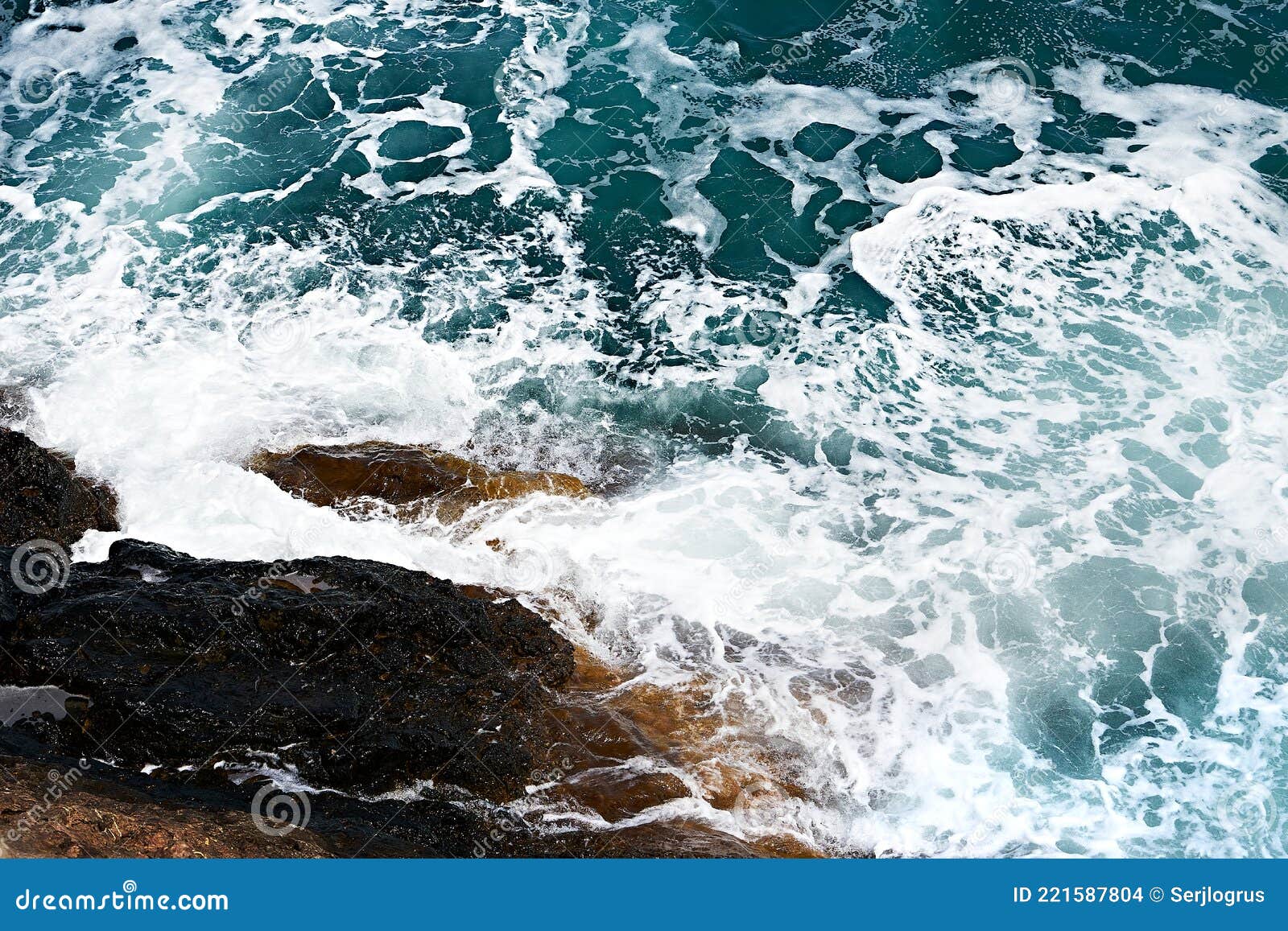 Rocky shore. Tidal bore stock photo. Image of seascape - 221587804