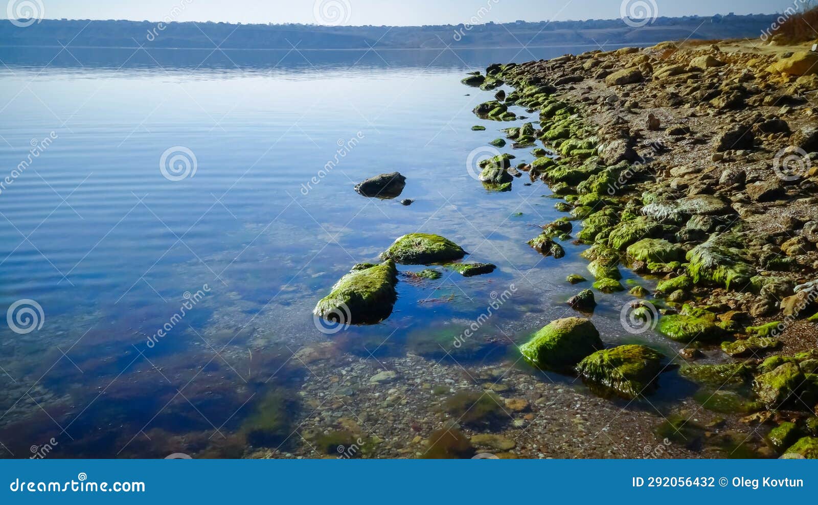 Rocky Shore of the Tiligul Estuary with Algae Emerging from Under the ...