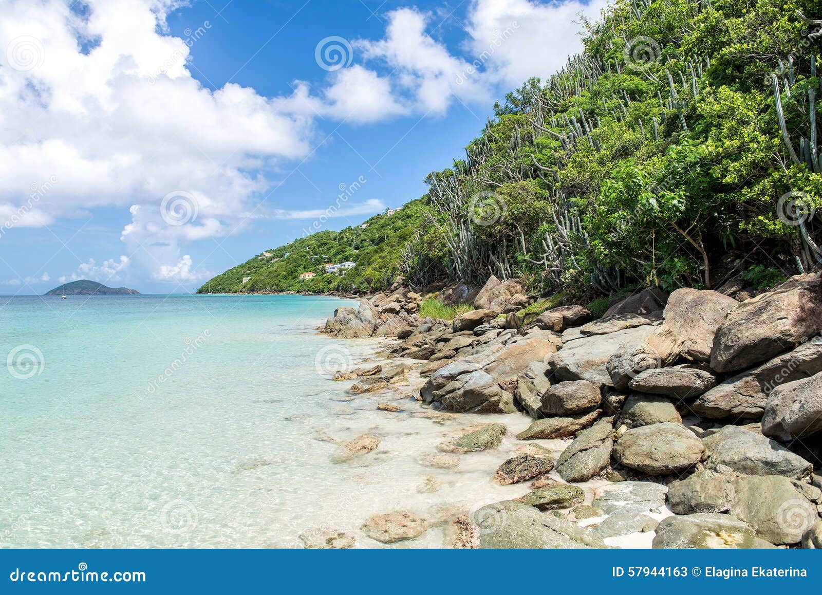 Rocky Shore on the Tropical Island Stock Image - Image of nature ...