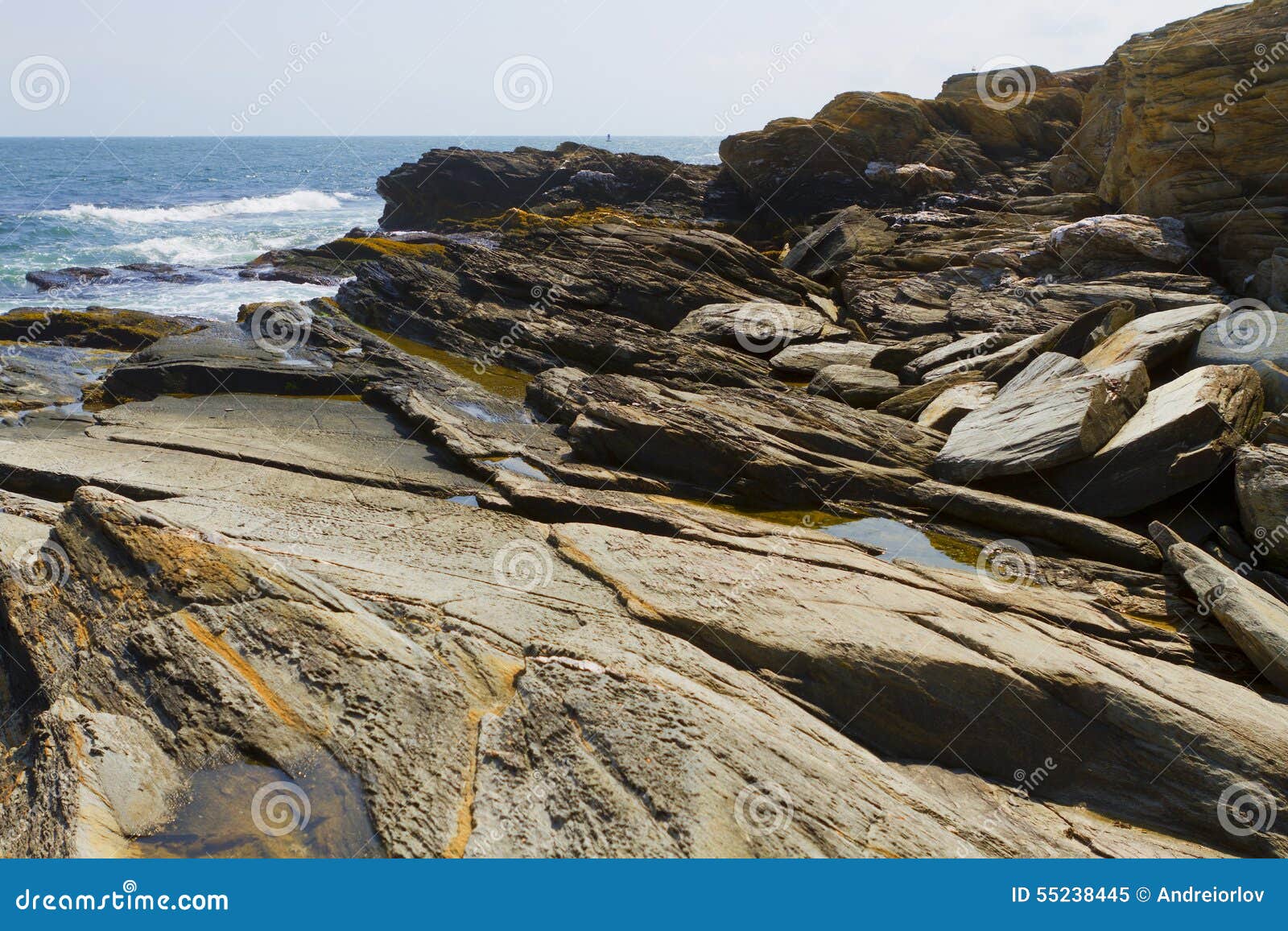 Rocky shore. stock image. Image of summer, rocky, seascape - 55238445