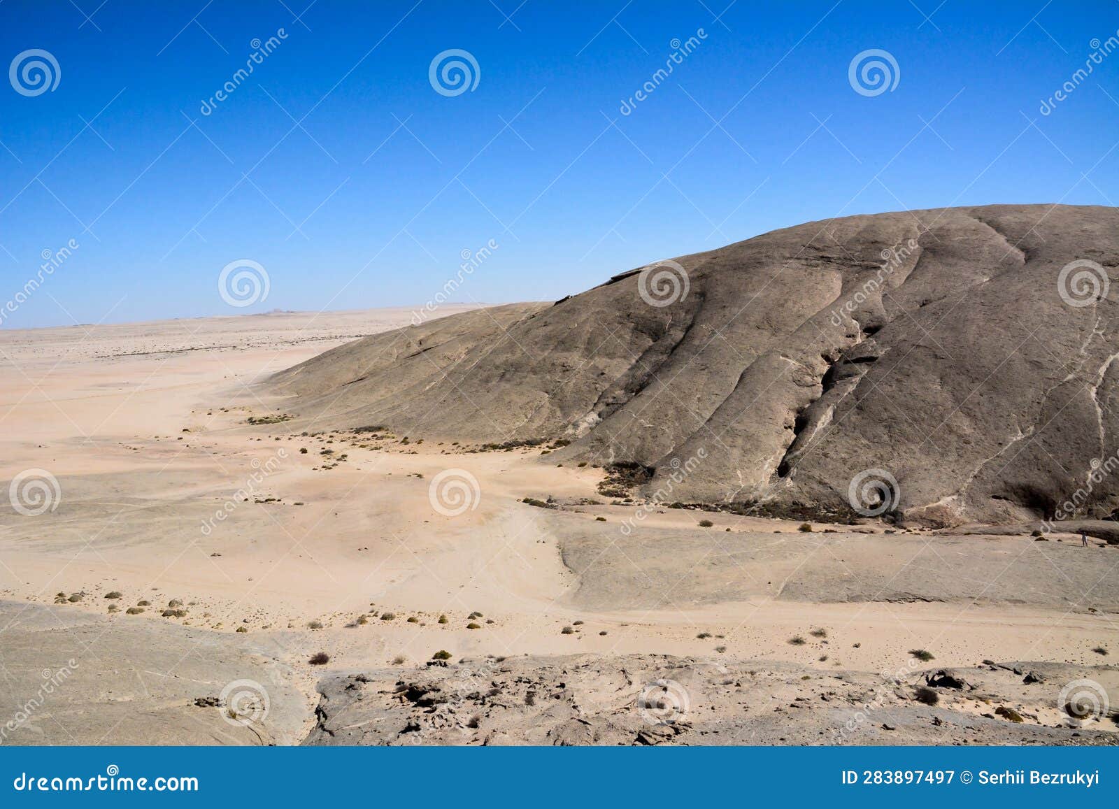 Rocky Sloping Deserted Mountain in the Desert. Environmental ...
