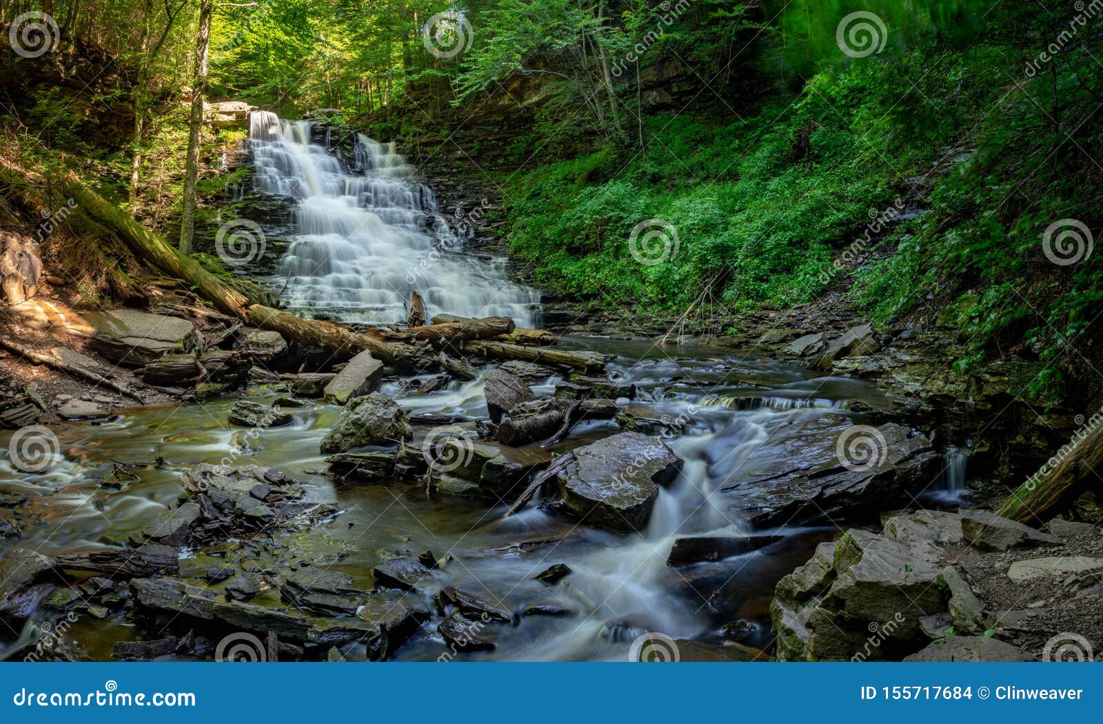 Rocky Stream Bed and Waterfalls Stock Photo - Image of stream, natural ...