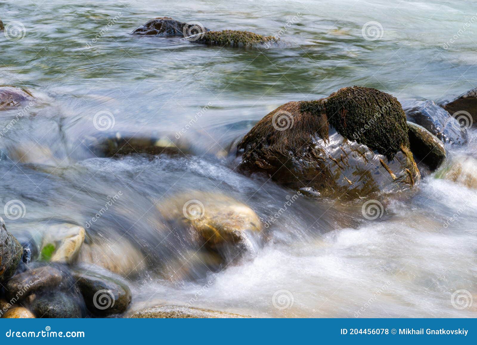 Rocky Stream Running Water of Mountain River Stock Photo - Image of ...