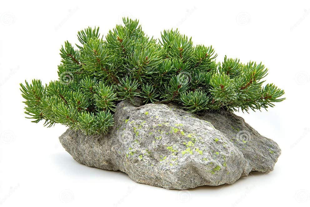 A Rocky Surface with a Small Plant Sprouting Out from between the ...