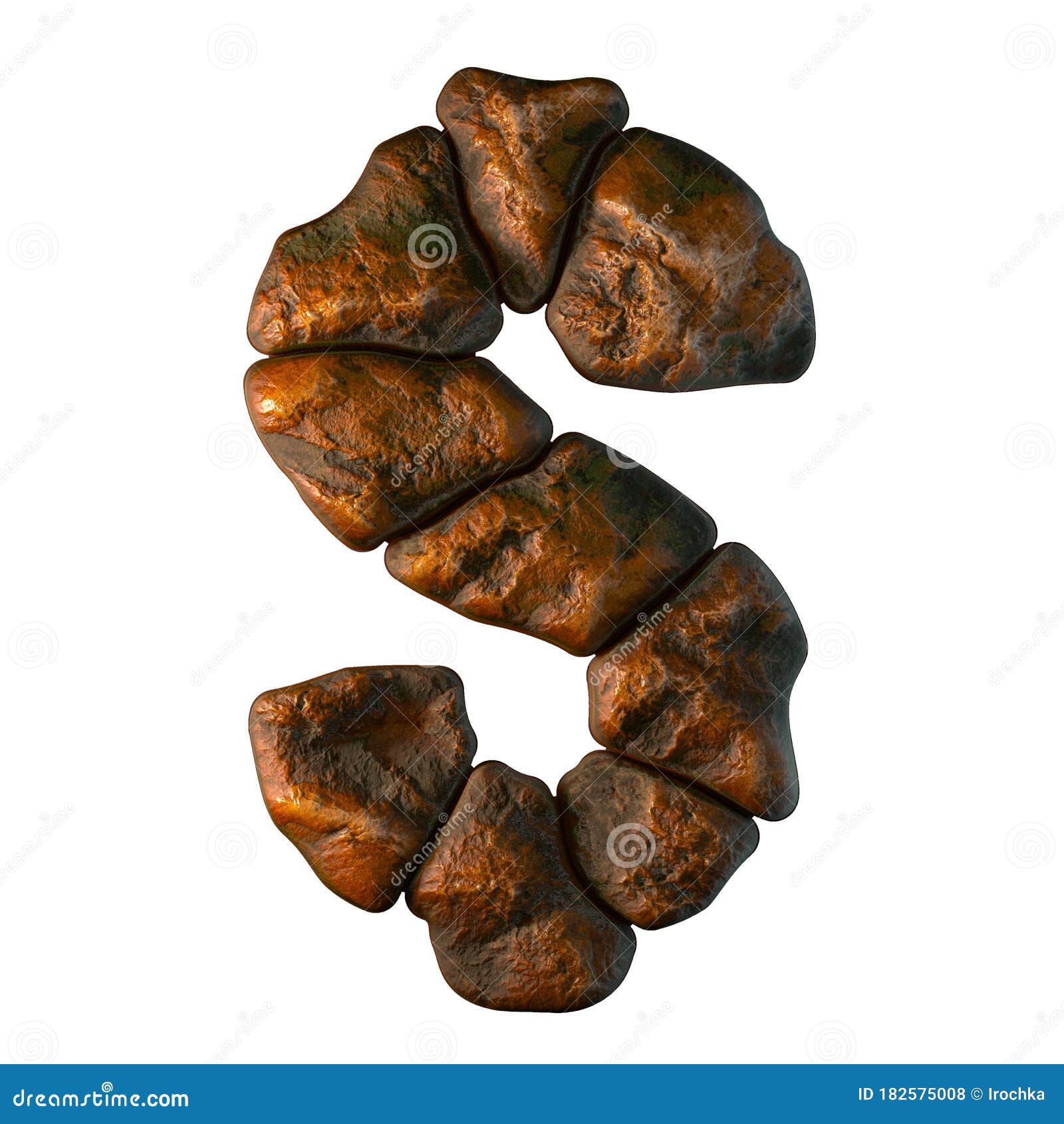 Rocky Symbol Right Arrow. Font Of Stone On Black Background. 3d Royalty ...