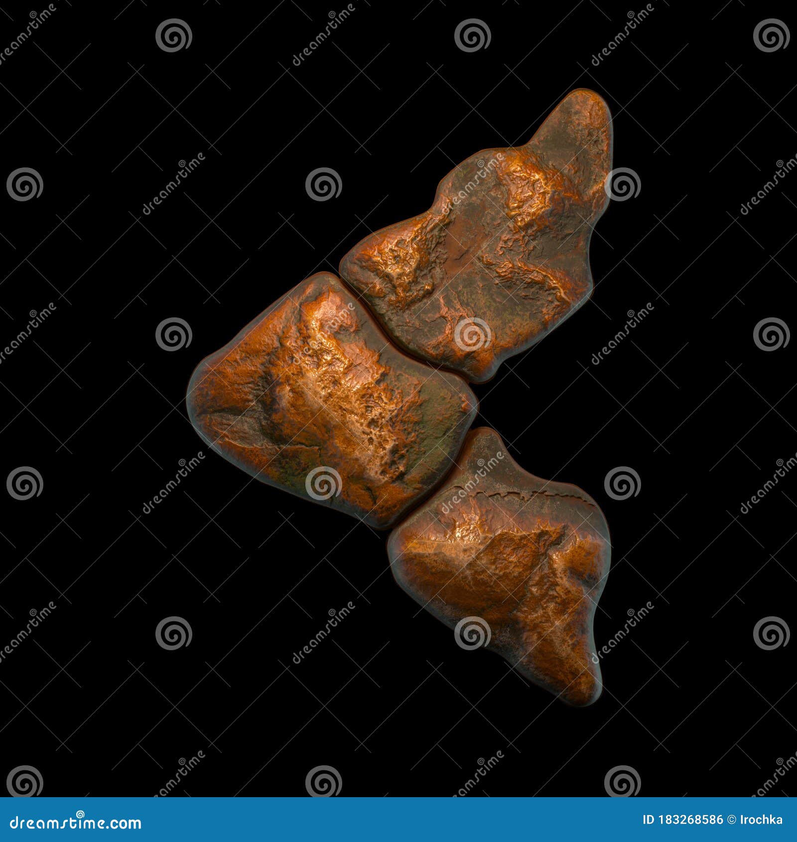 Rocky Symbol Left Angle Bracket. Font of Stone on Black Background ...