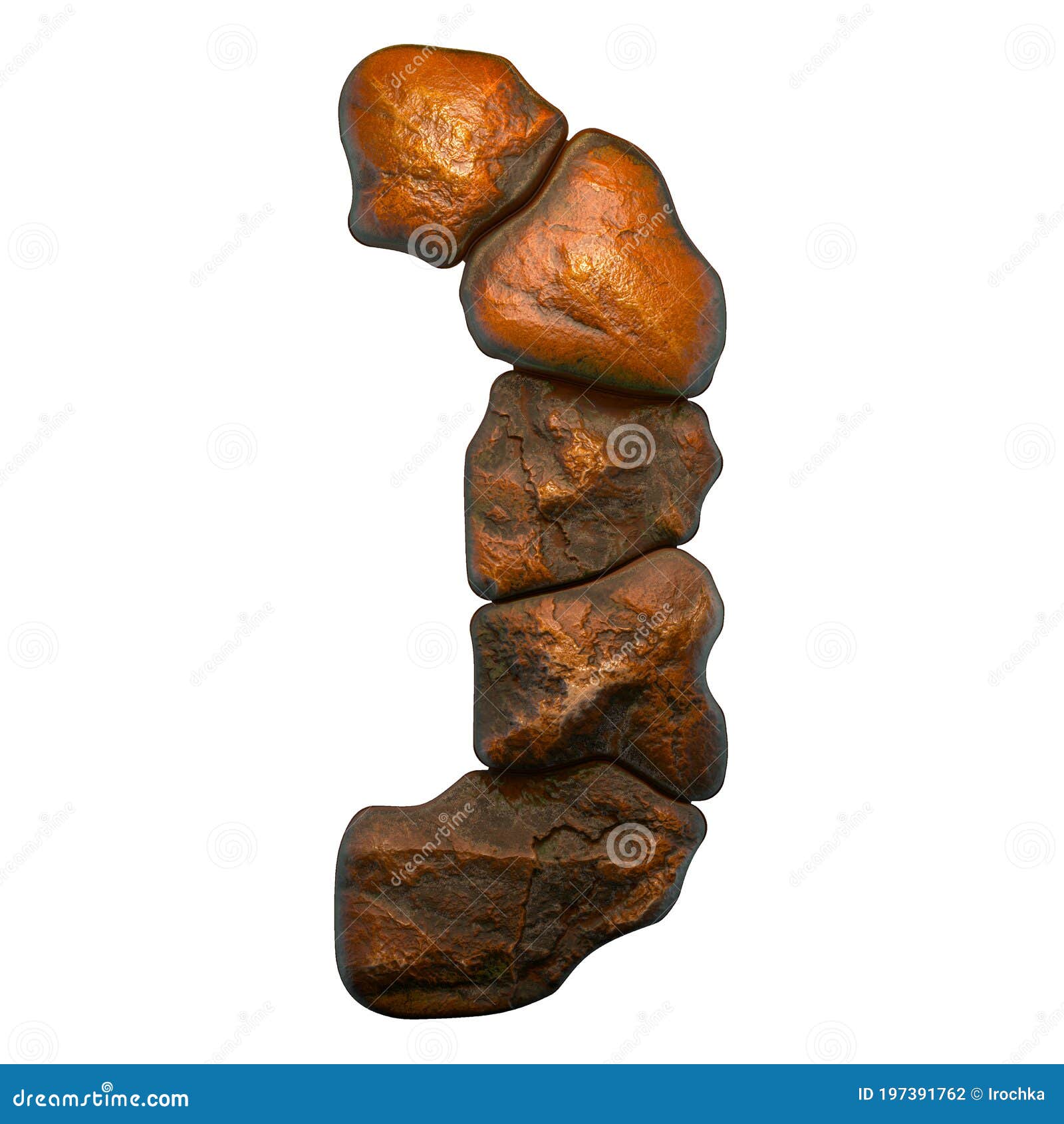 Rocky Symbol Right Parentheses. Font of Stone on White Background Stock ...