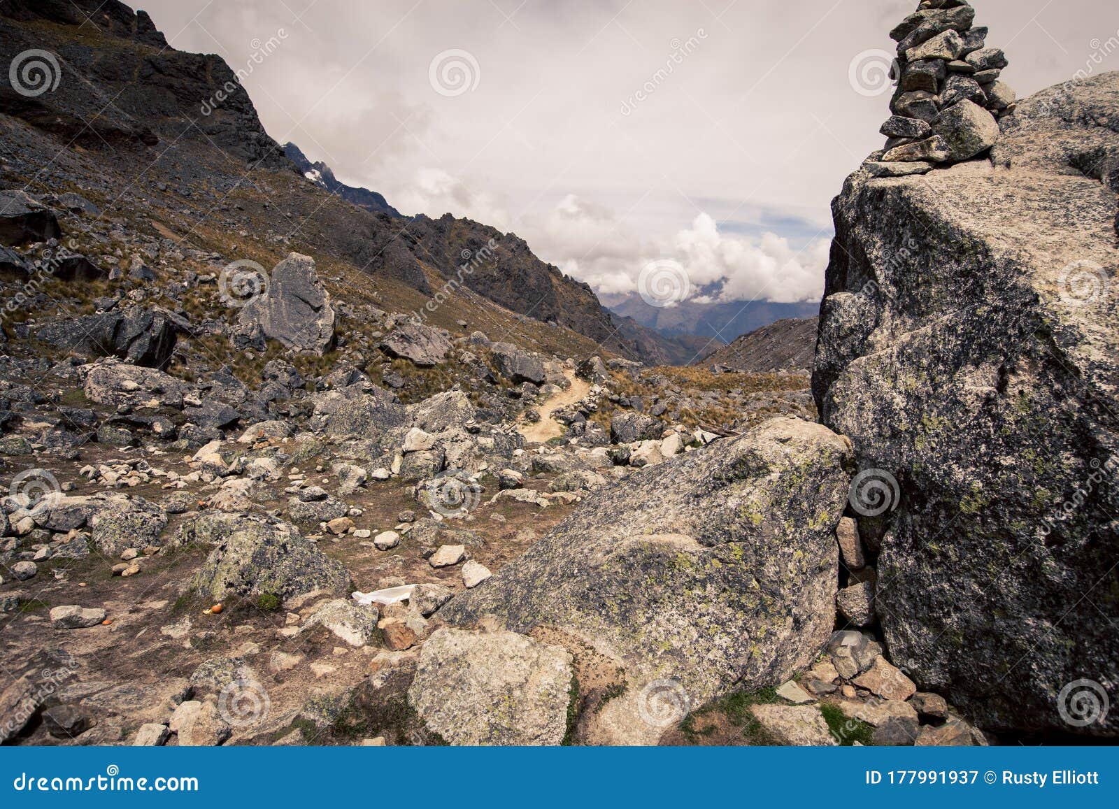 Rocky Terrain in the Andes Mountains Stock Image - Image of salkantay ...
