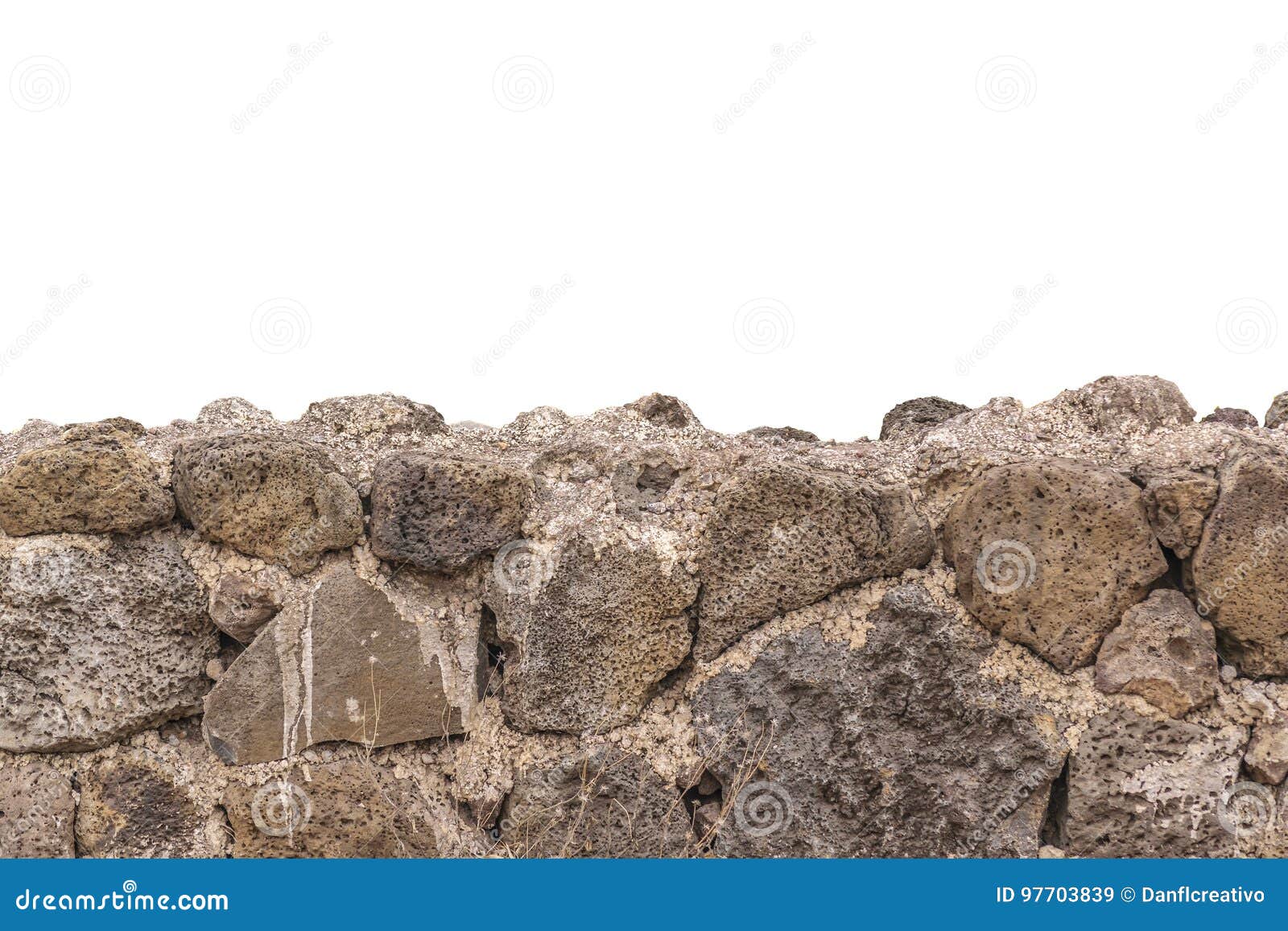 Rocky Volcano Wall Isolated Stock Image - Image of white, blank: 97703839