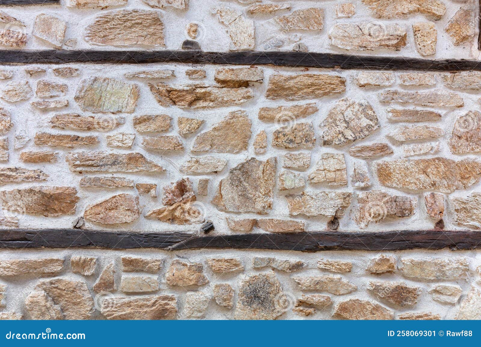 Rocky Wall with Dark Grey Cement Parallel Lines Background Texture. Old Beige Stonewall. Copy ...