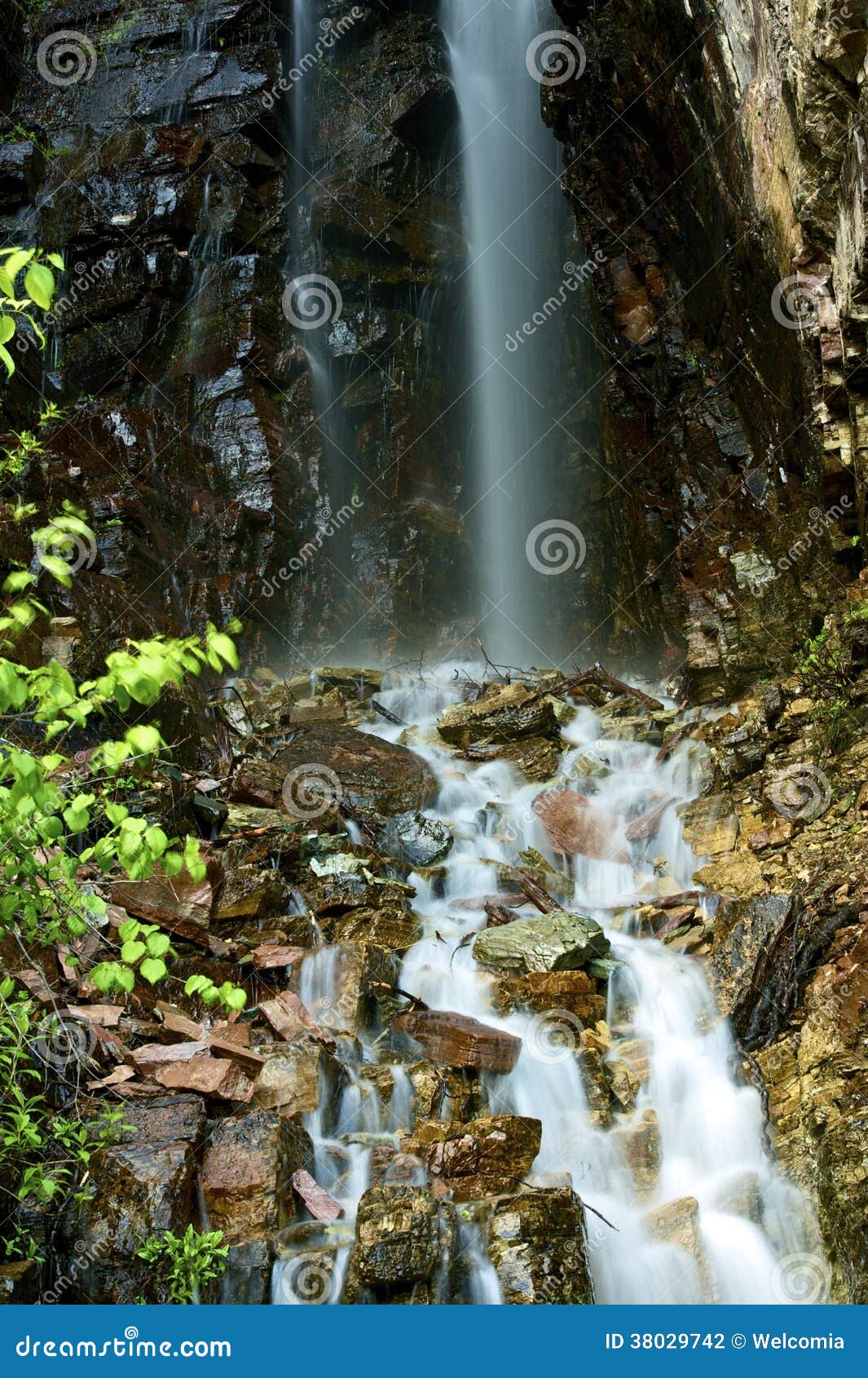 Rocky Waterfall stock photo. Image of flowing, cascade - 38029742