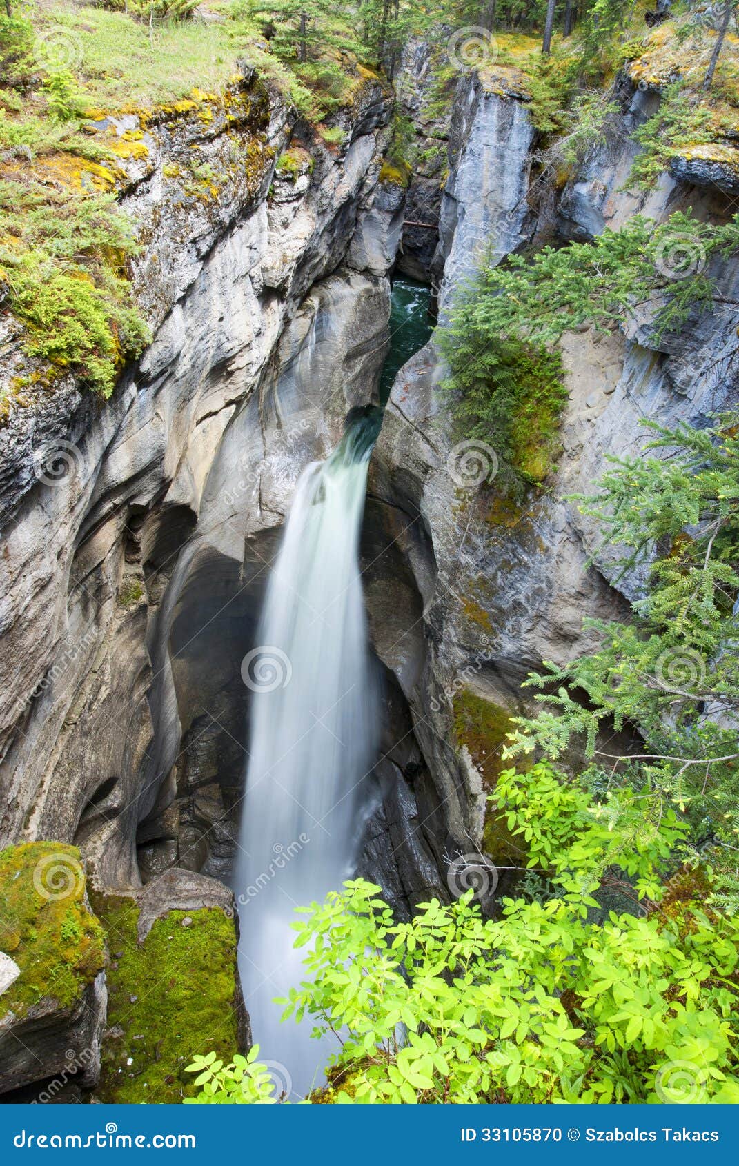 Rocky waterfall stock photo. Image of landmarks, green - 33105870