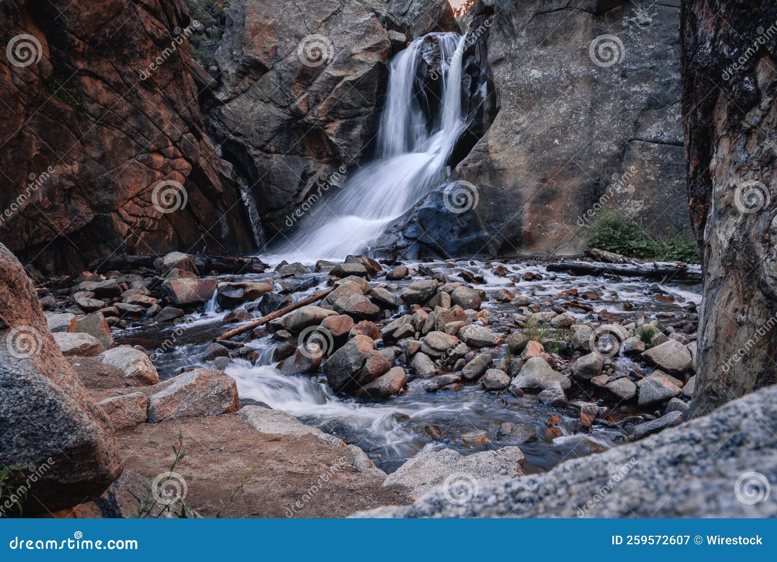 Rocky Waterfall Flowing Downstream in a Forest Stock Image - Image of ... Rocky Waterfall Flowing Downstream in a Forest Stock Image - Image of ...