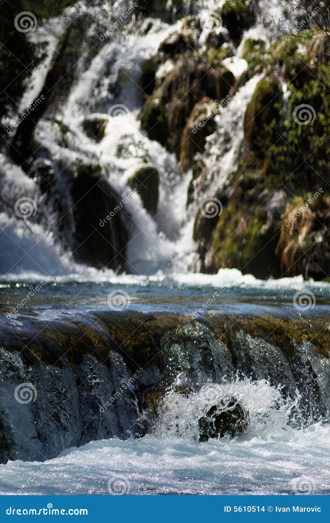 Rocky waterfall on river stock photo. Image of flows, gushes - 5610514