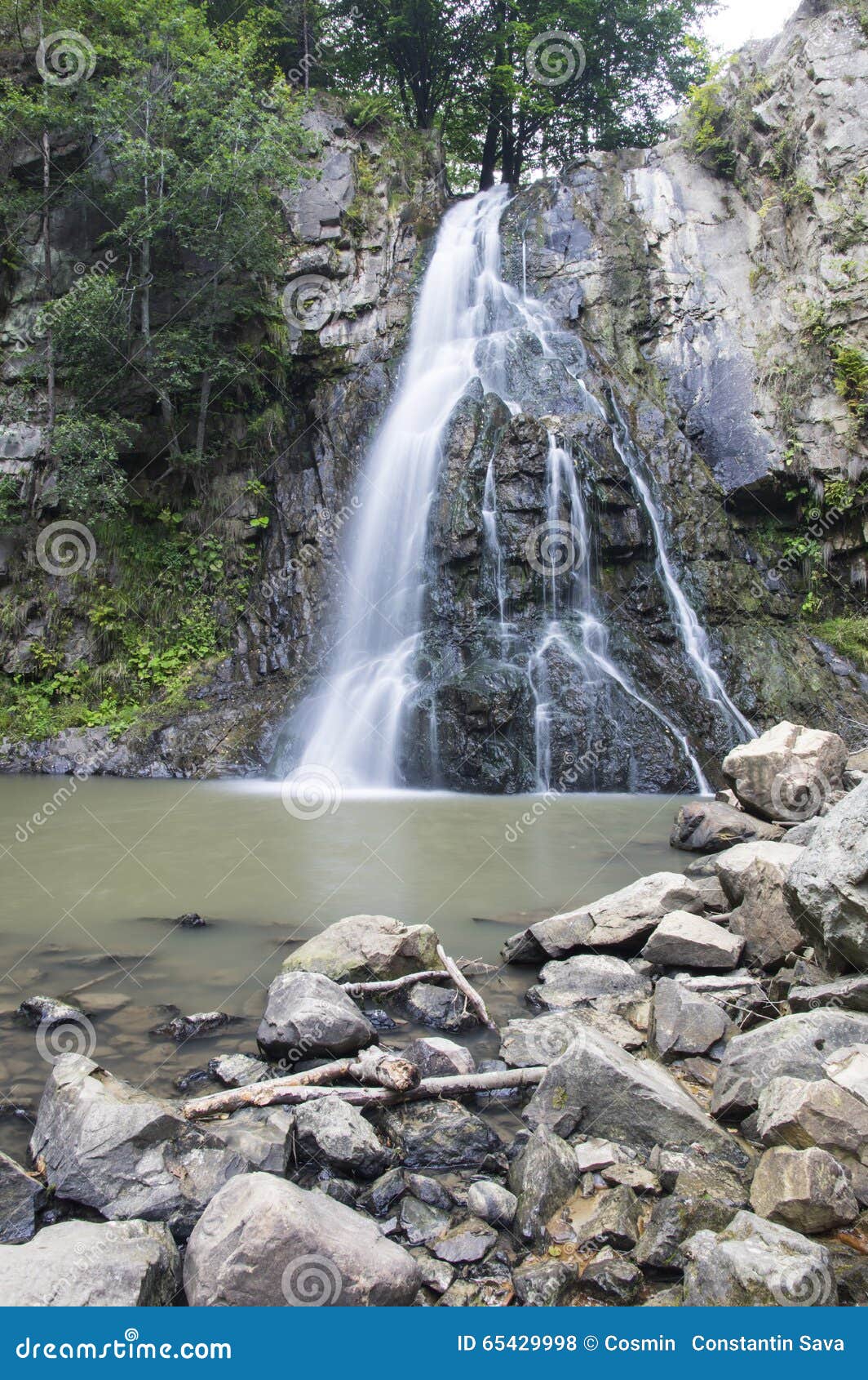 Rocky waterfall stock photo. Image of plant, national - 65429998