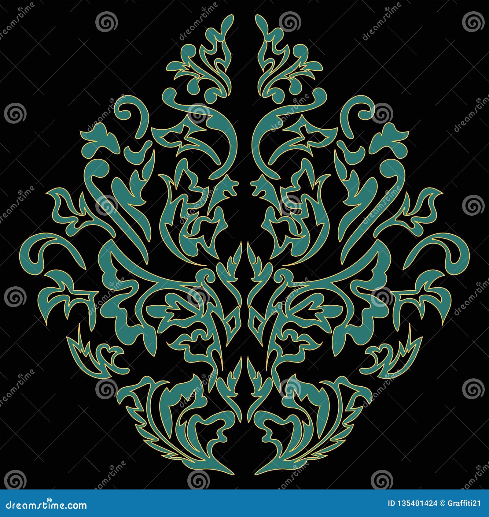 Rococo, Baroque Element, Classic Damask, Swirls, Scrolls, Isolated ...