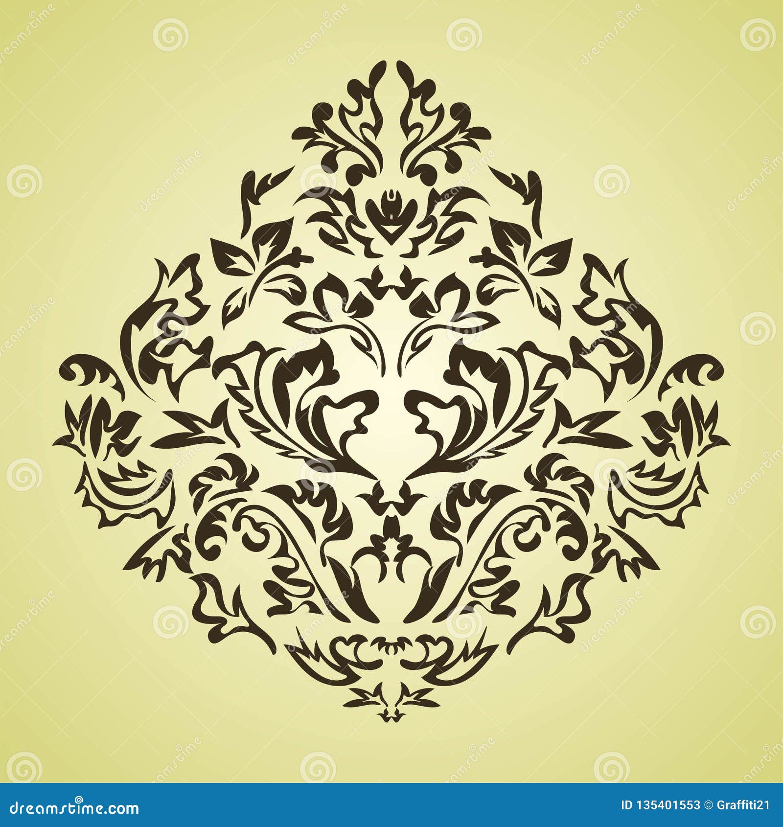 Rococo, Baroque Element, Classic Damask, Swirls, Scrolls, Isolated ...