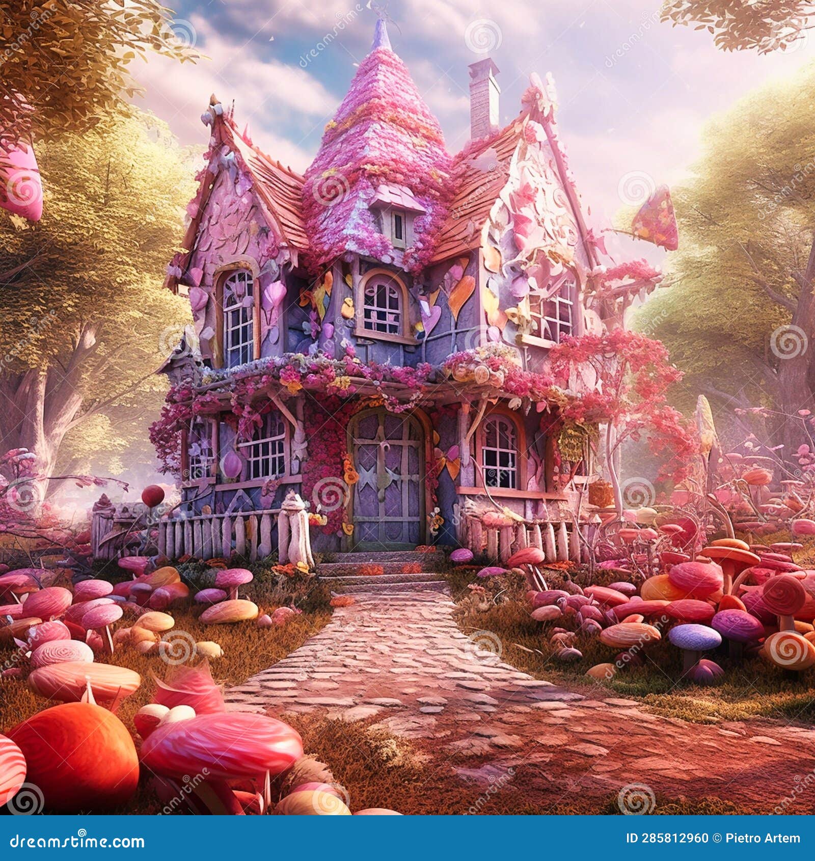 Rococo Candy Fairytale Cottage Castle in a Thick, Generative AI Stock ...
