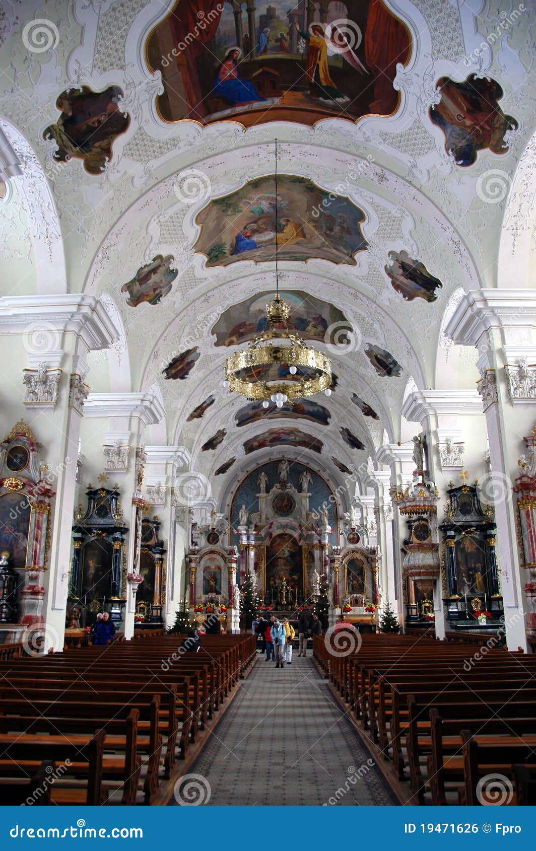 Rococo Cathedral in Engelberg Switzerland Stock Photo - Image of ...