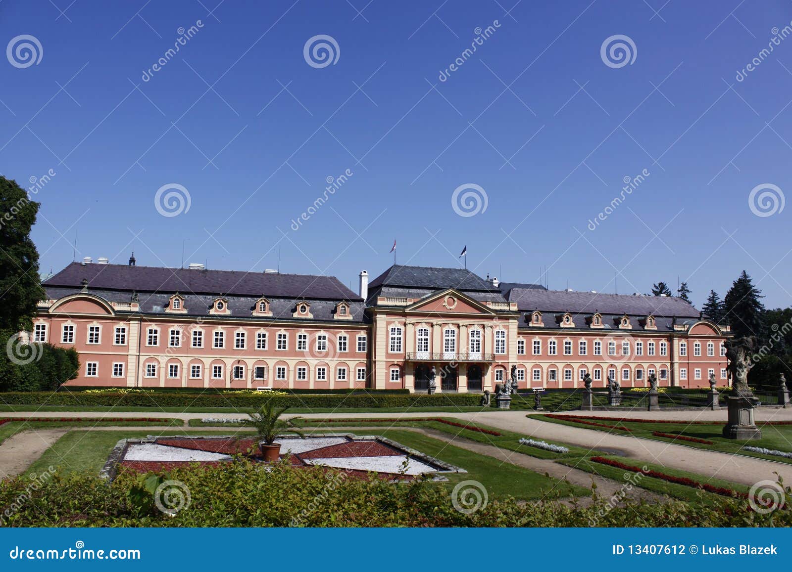 Rococo chateau Dobris stock photo. Image of stucco, plant - 13407612