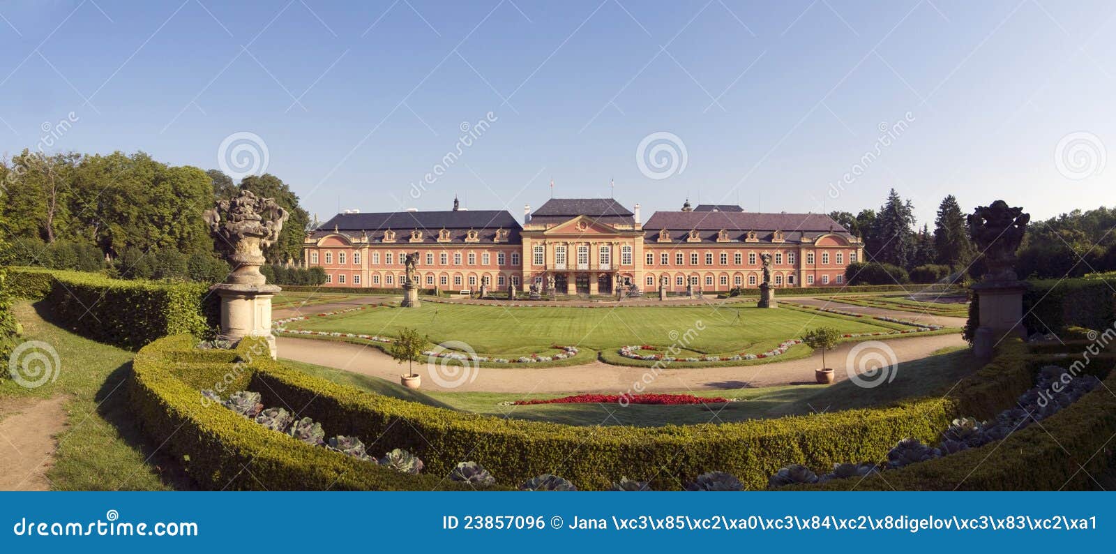 Rococo Dobris Castle Panorama Stock Photo - Image of european, dobris ...