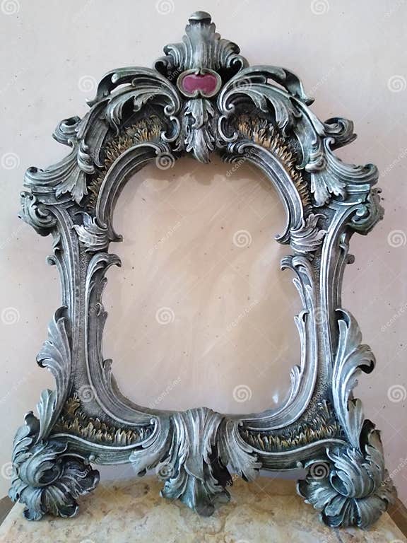 Rococo Frame Decorativ Retro Carved Stock Image - Image of carved ...