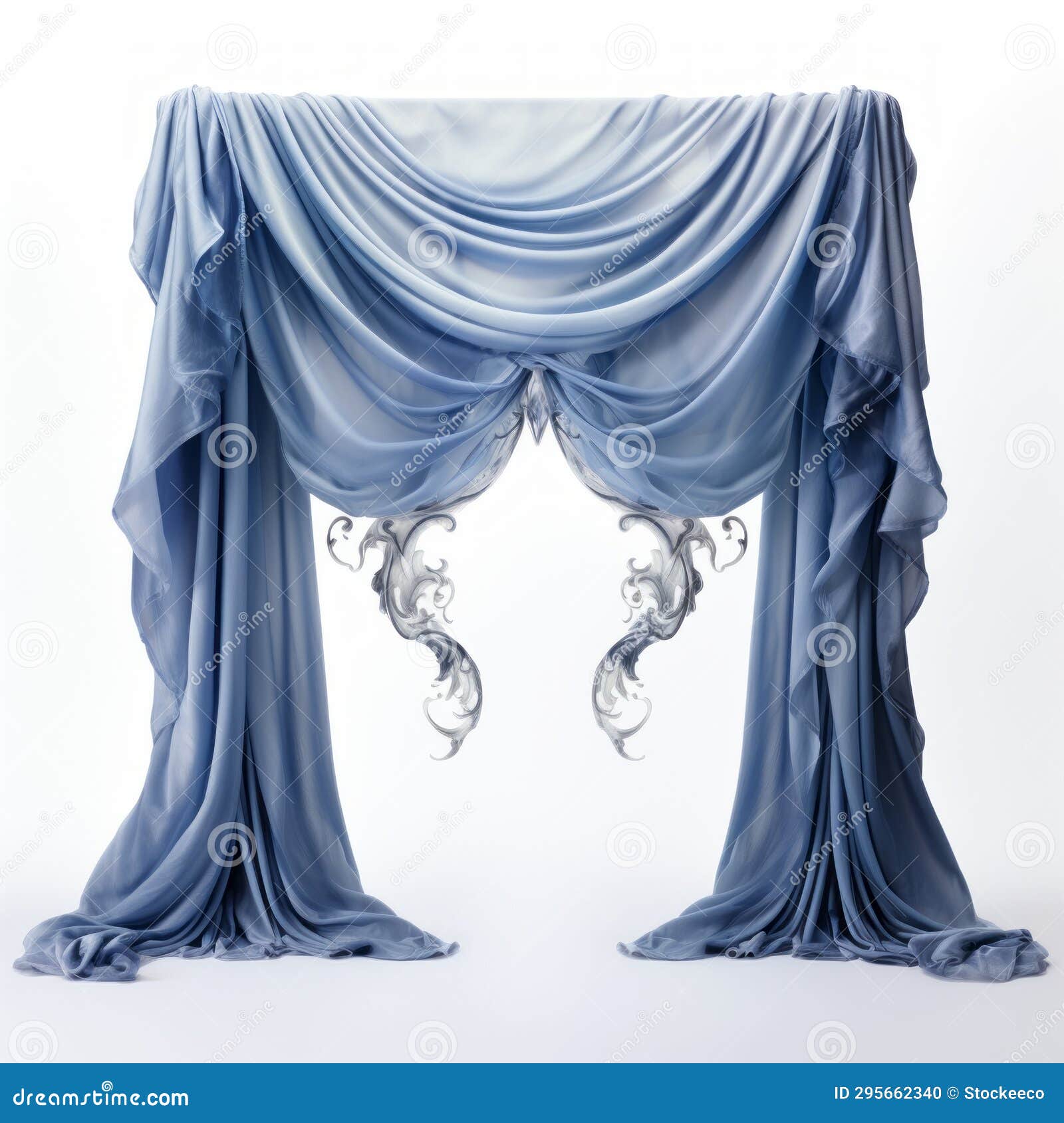 Rococo-inspired Drape Curtain 3d Rendering with Gothic Atmosphere Stock ...