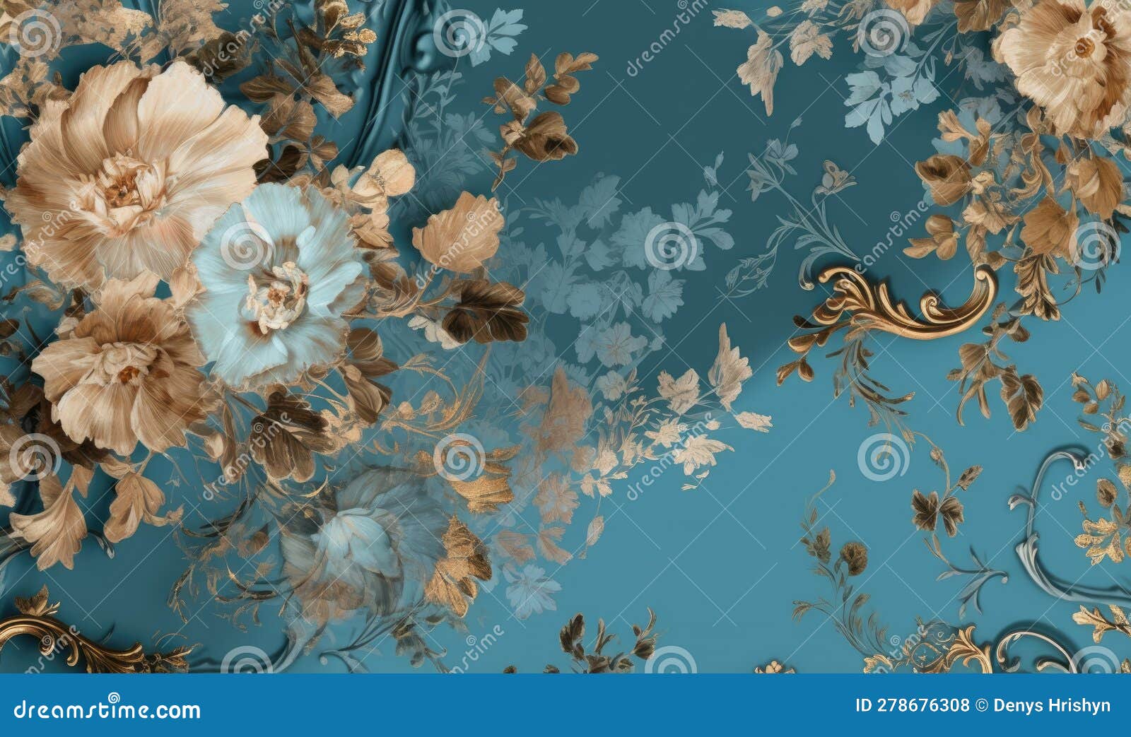 Rococo-inspired Flowers with Whimsical and Intricate Details Creating ...