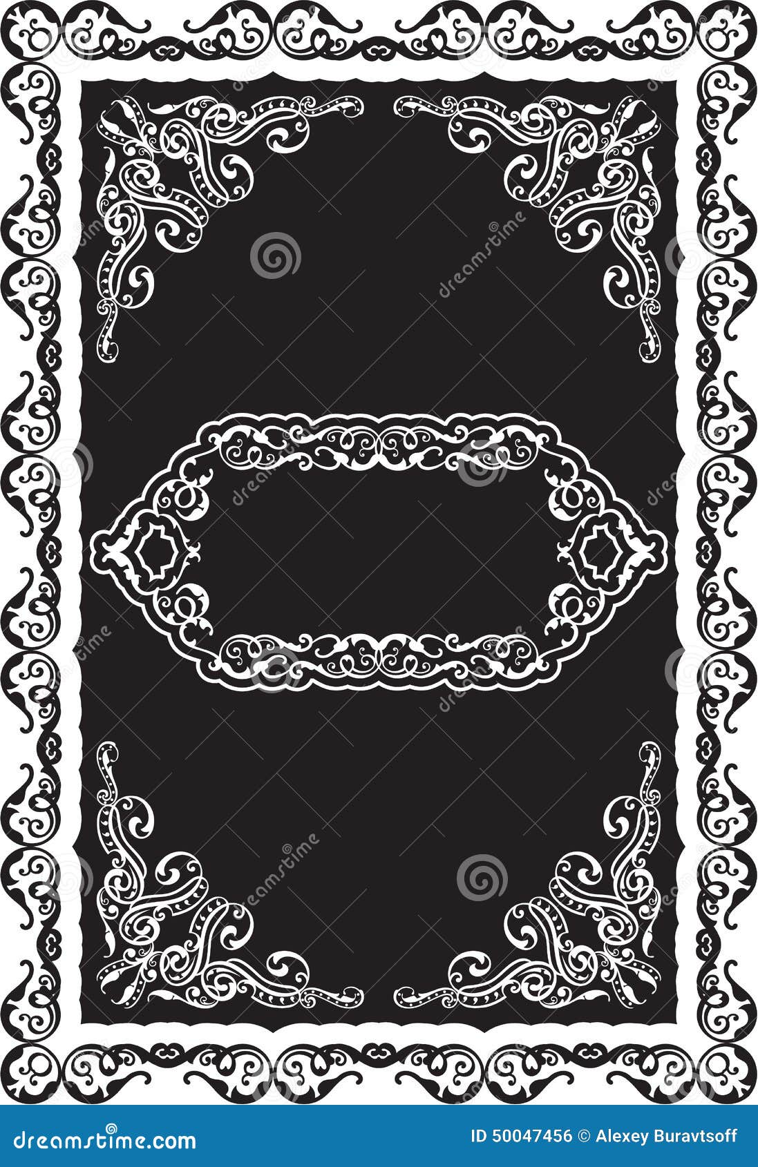Rococo Ornate Border Vector Illustration | CartoonDealer.com #50047456