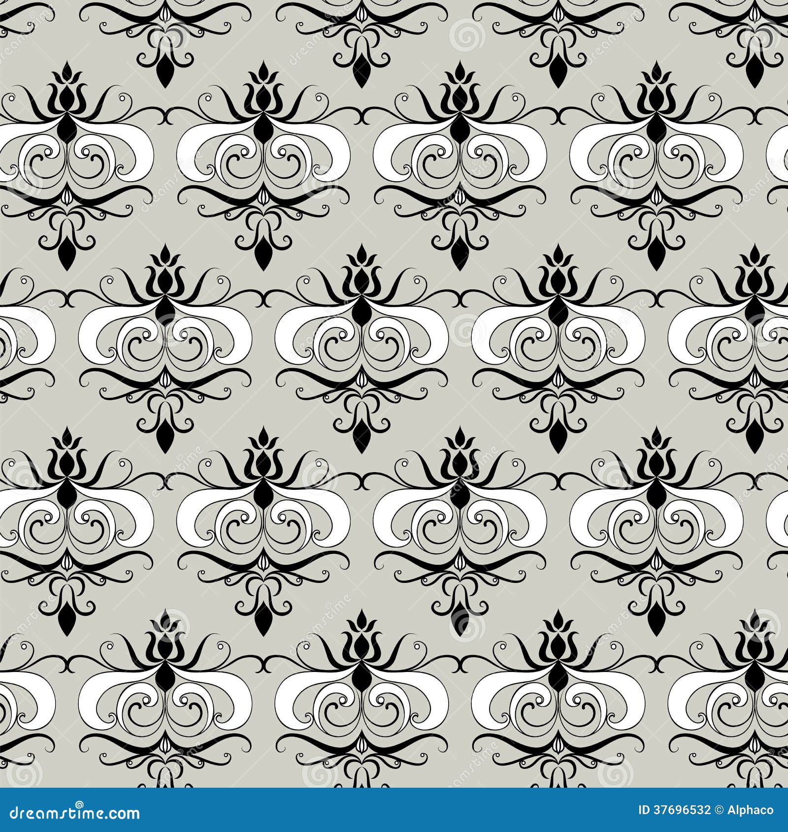 Rococo pattern stock vector. Illustration of seamless - 37696532