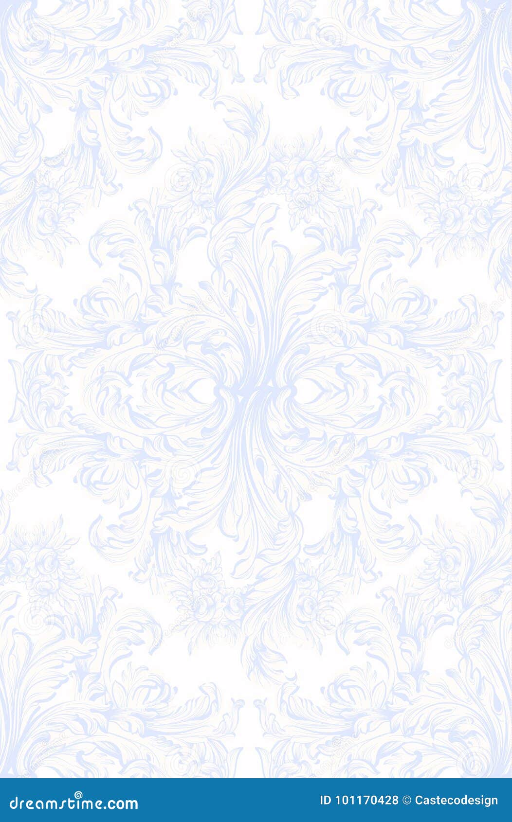 Rococo Pattern Texture Vector. Floral Ornament Decoration. Royal Ements ...