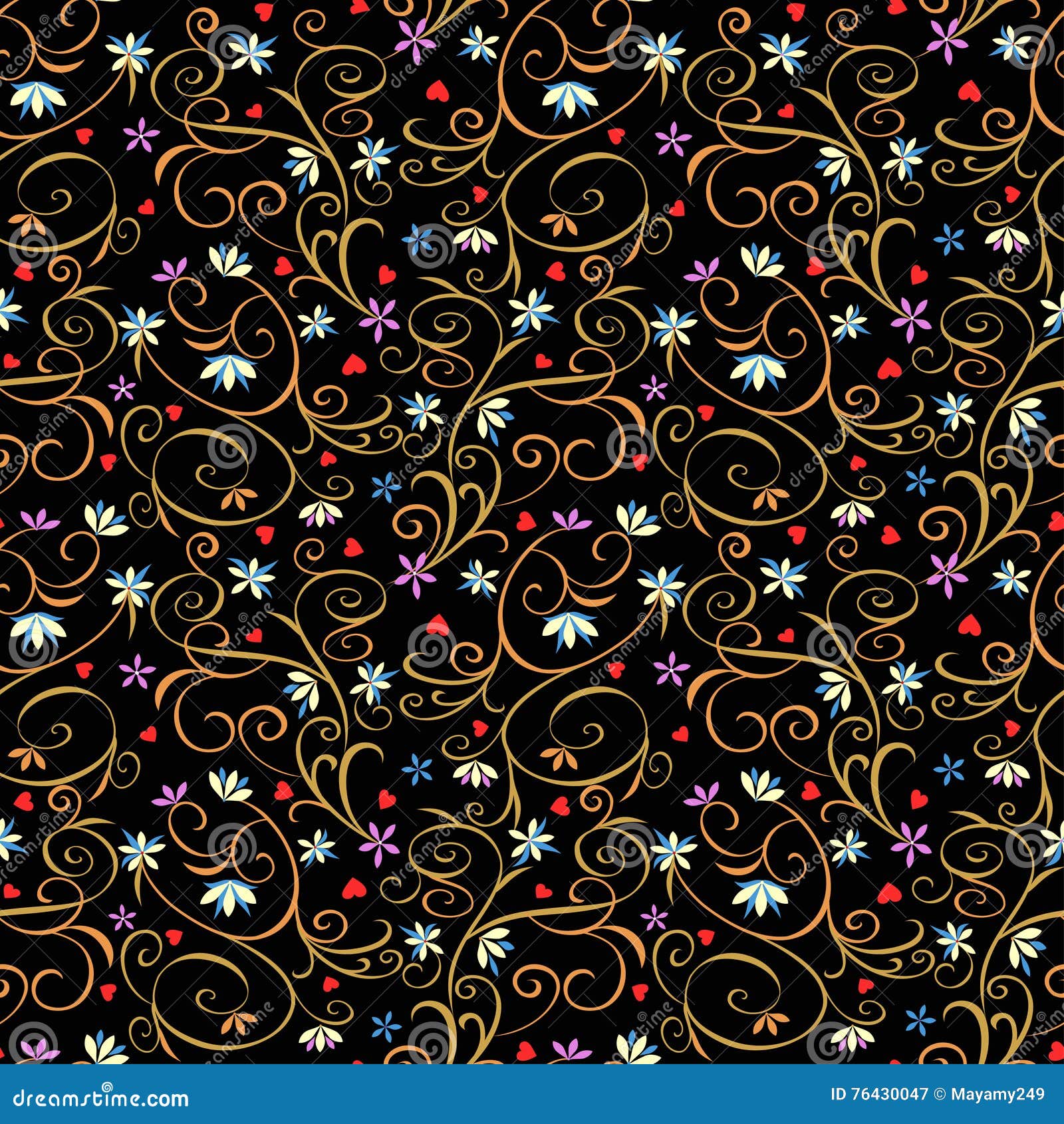 Rococo seamless pattern stock illustration. Illustration of curve ...