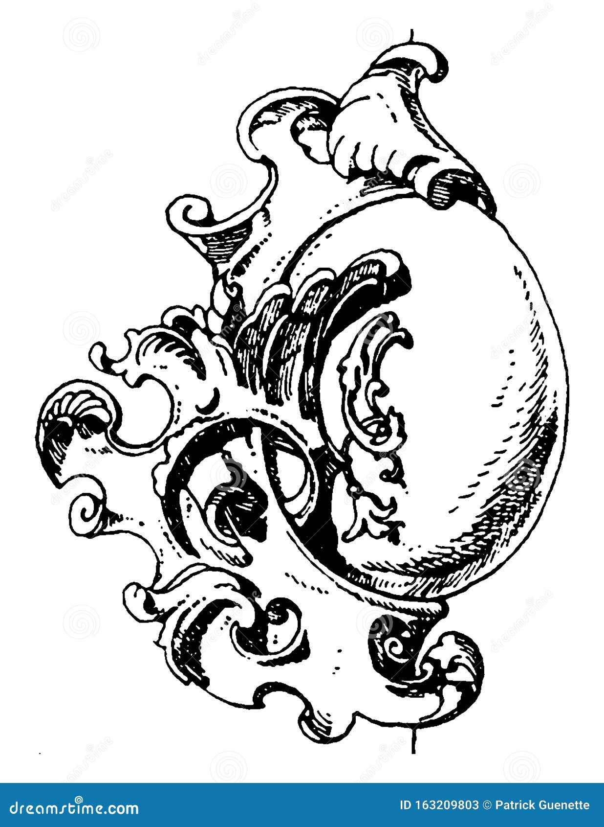 Rococo Strap-Work Frame Usually Placed in a Corner of a Wall, Vintage ...