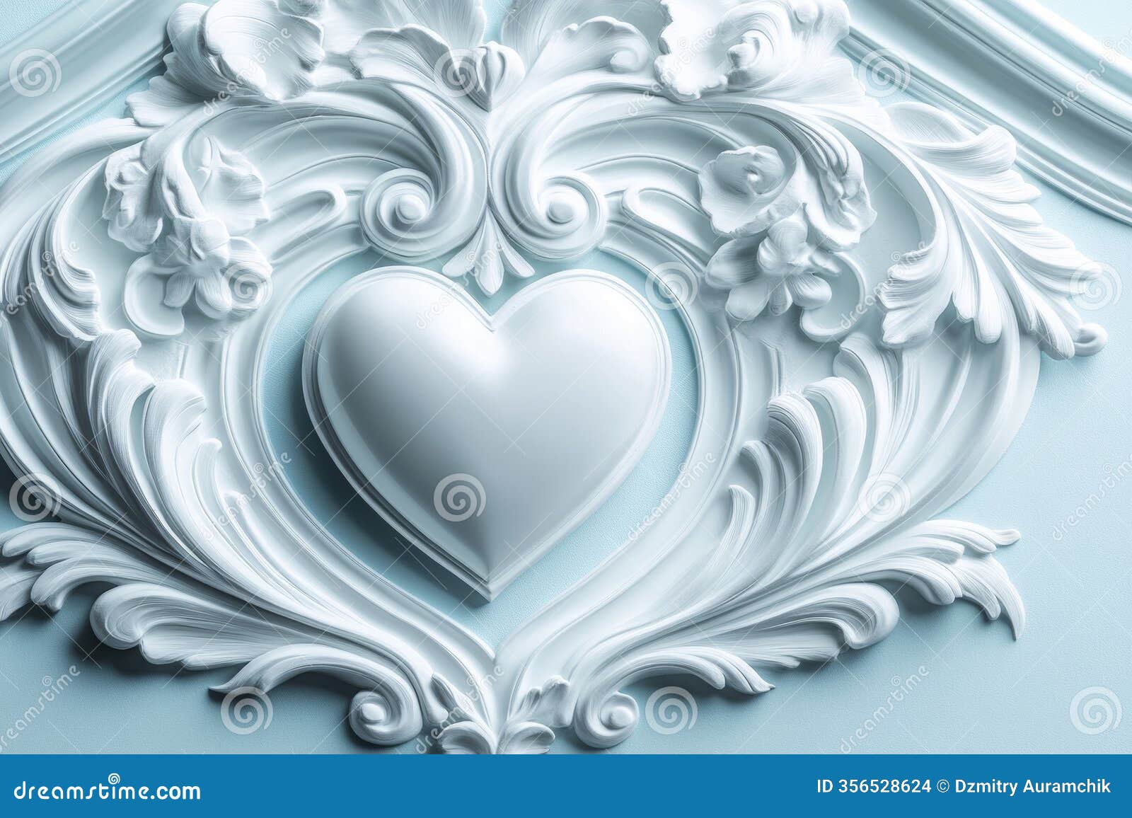 Rococo-style Ceiling Adorned with Intricate White Gypsum Bas-relief ...