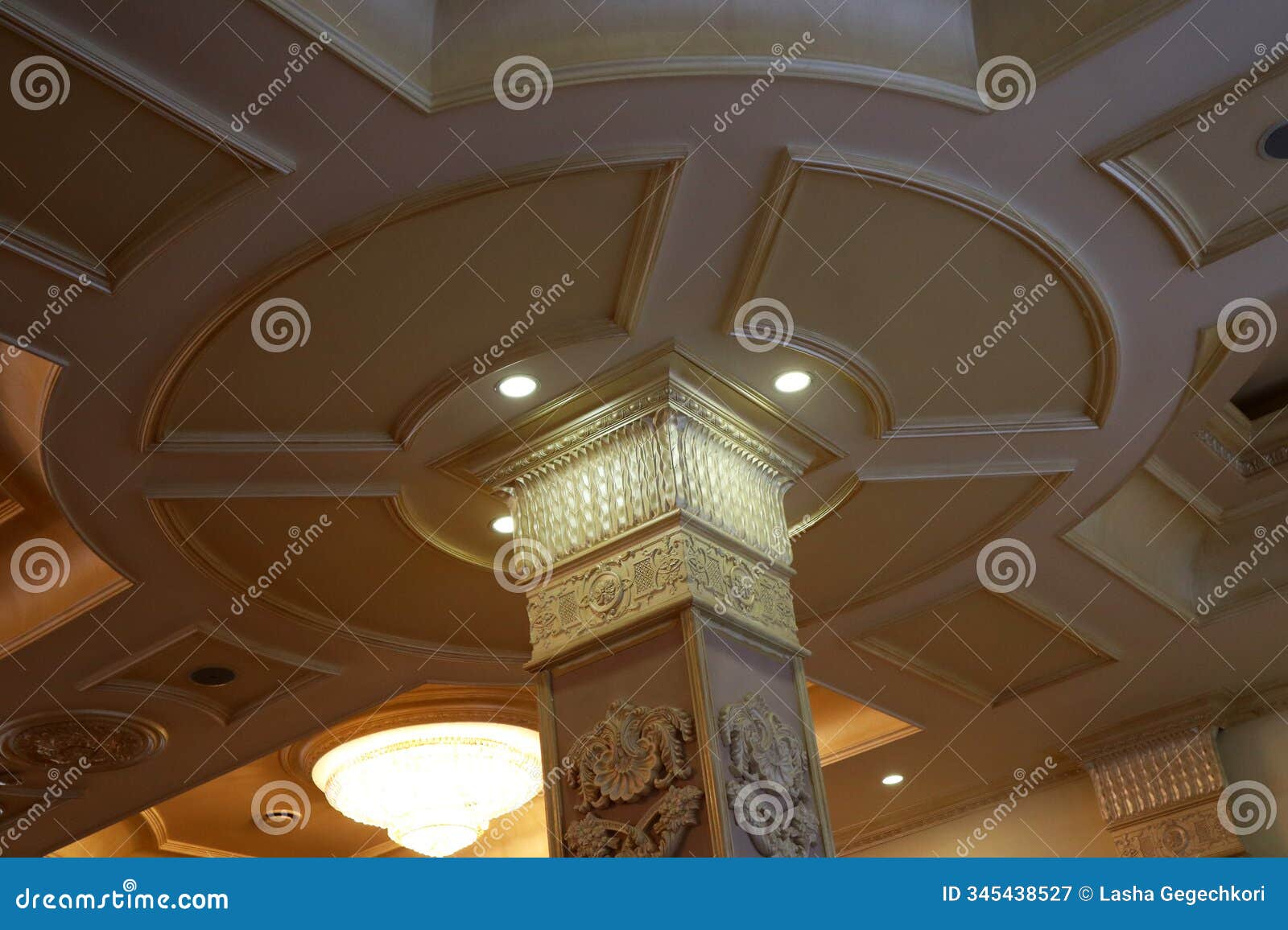 Rococo Style Ceiling and Pillar Stock Image - Image of rococo, chapel ...
