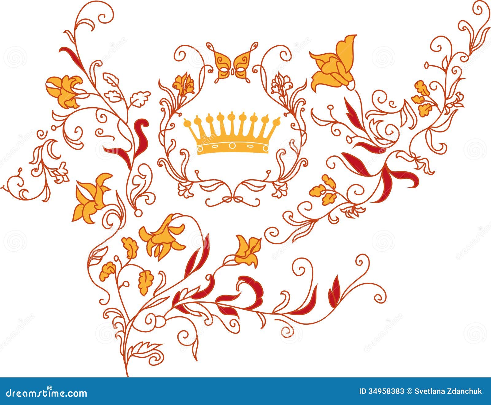 Rococo Style Border Frame Vector Illustration | CartoonDealer.com #3841274