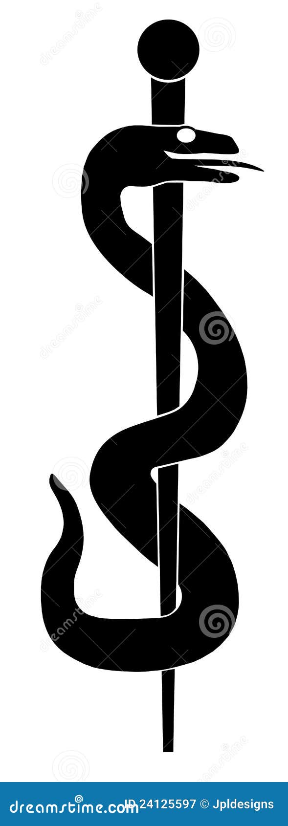Rod of Asclepius Snake Symbol Illustration Stock Illustration ...