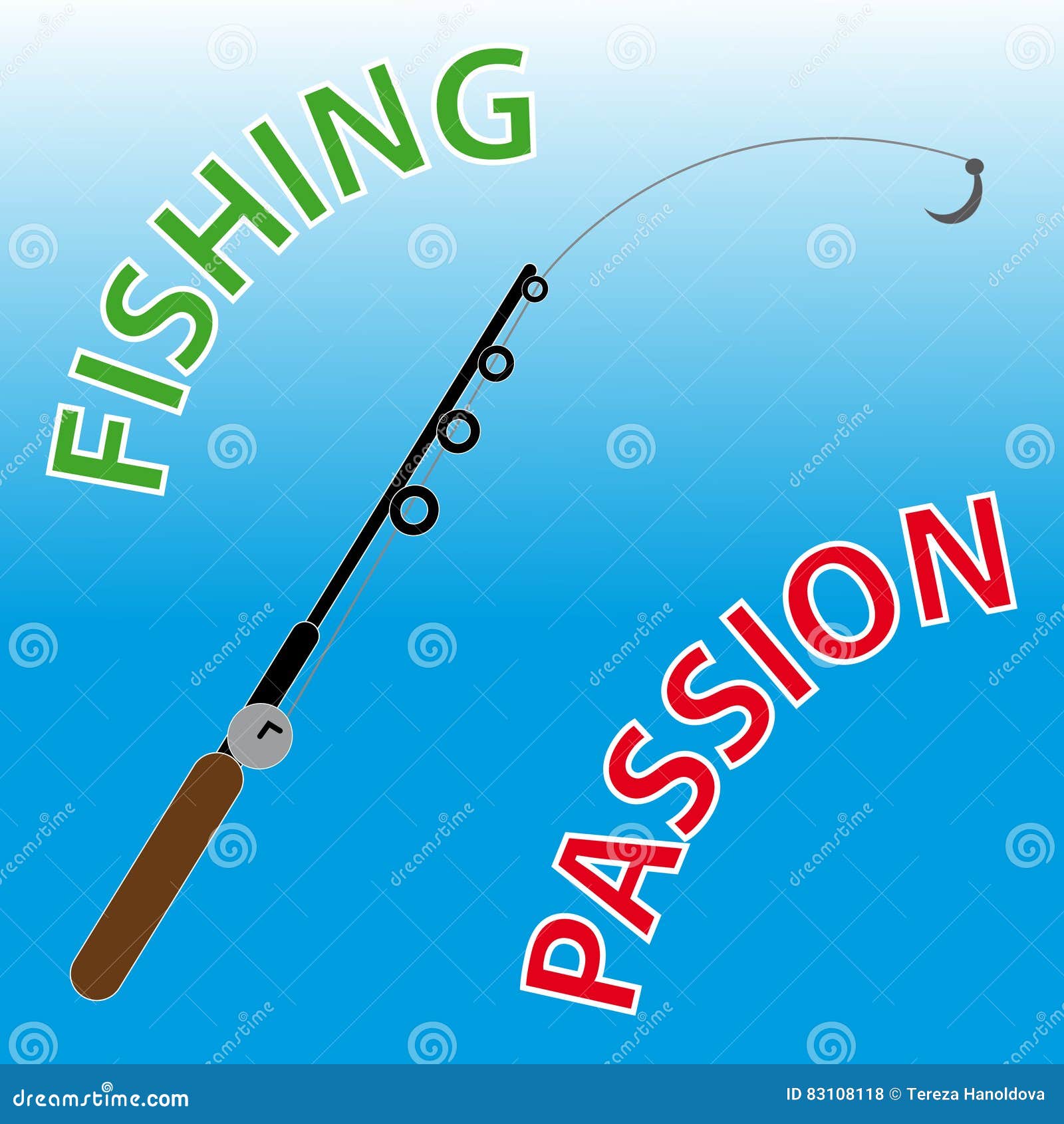 Rod on blue background stock vector. Illustration of sticker - 83108118