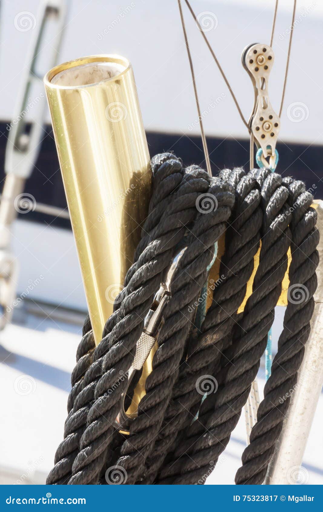 Rod holders and rope stock image. Image of vertical, holder - 75323817